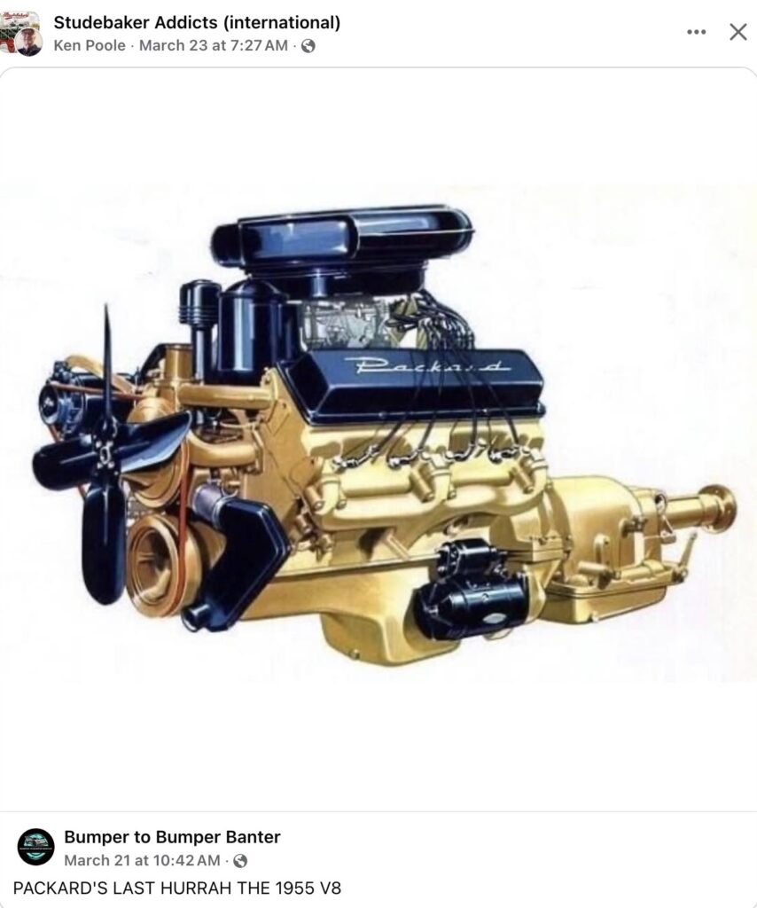 1955 PACKARD V8 engine illustration FB