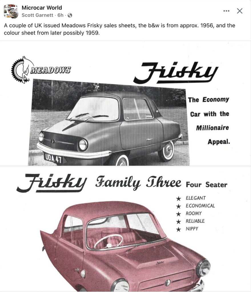 1956 ca. MEADOWS Frisky microcar FB