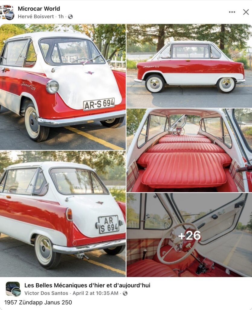 1957 ZUNDAPP Janus 250 microcar FB