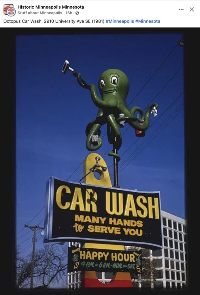 1981 Minneapolis, MN Octopus Car Wash FB