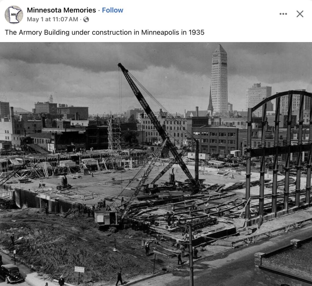 1935 Minneapolis, MN Armory under construction FB