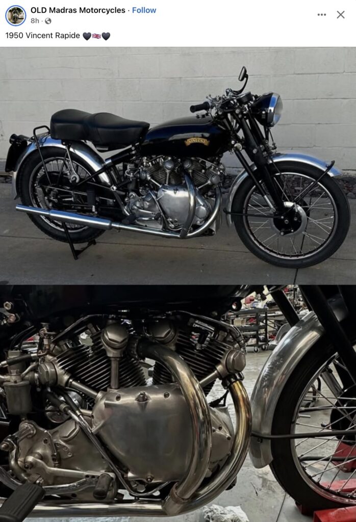 1950 VINCENT Rapide motorcycle FB