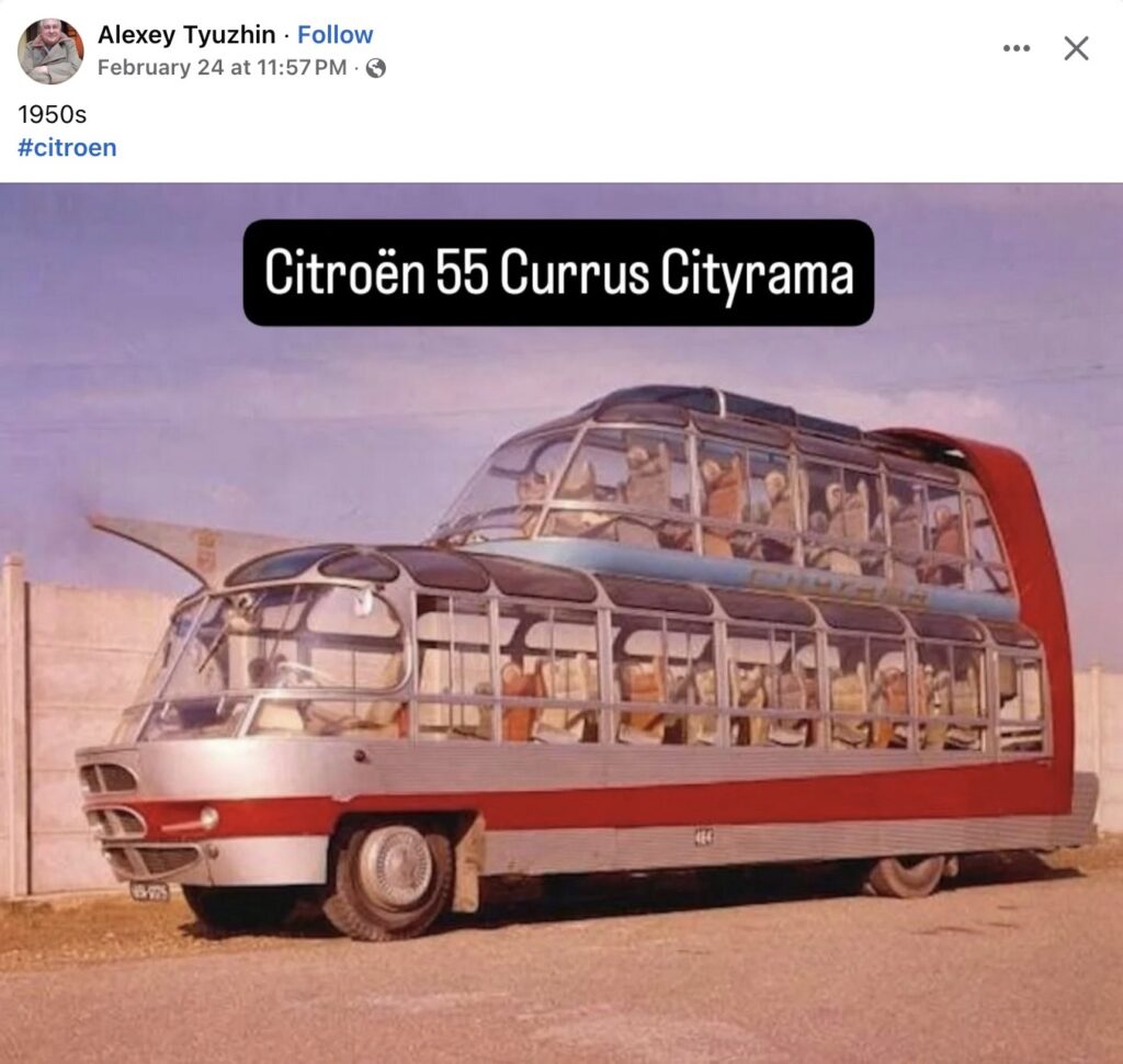 1950s CITROEN 55 Currus Cityrama bus FB