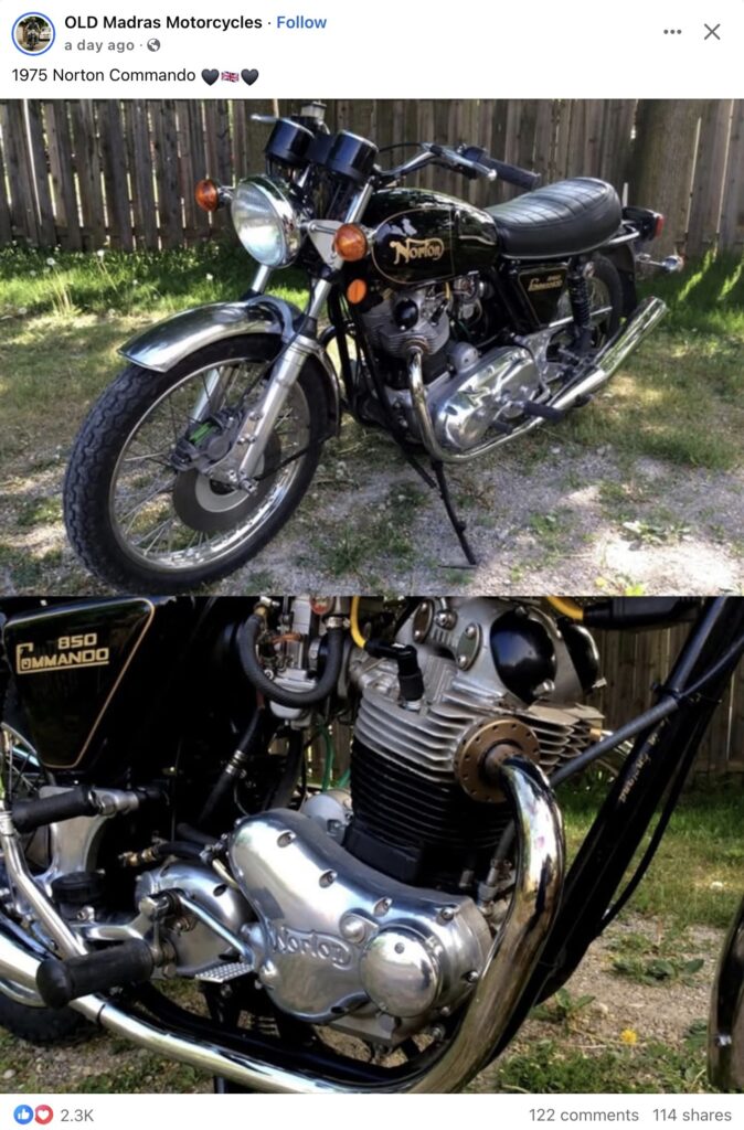 1975 NORTON Commando motorcycle FB