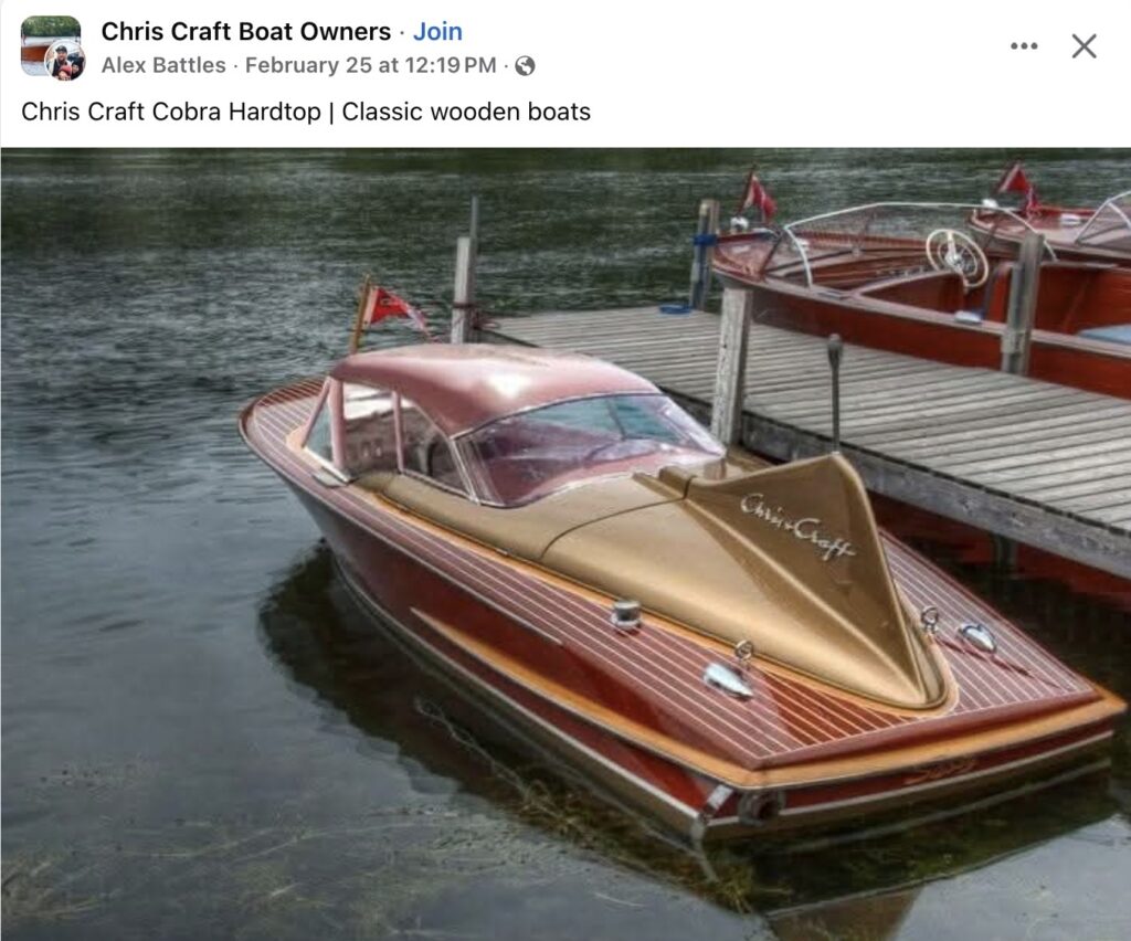 19xx CHRIS CRAFT Cobra Hardtop motor boat FB