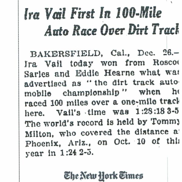 1917 12 26 ca. Ira Vail First In 100-Mile Auto Race Over Dirt Track The ...