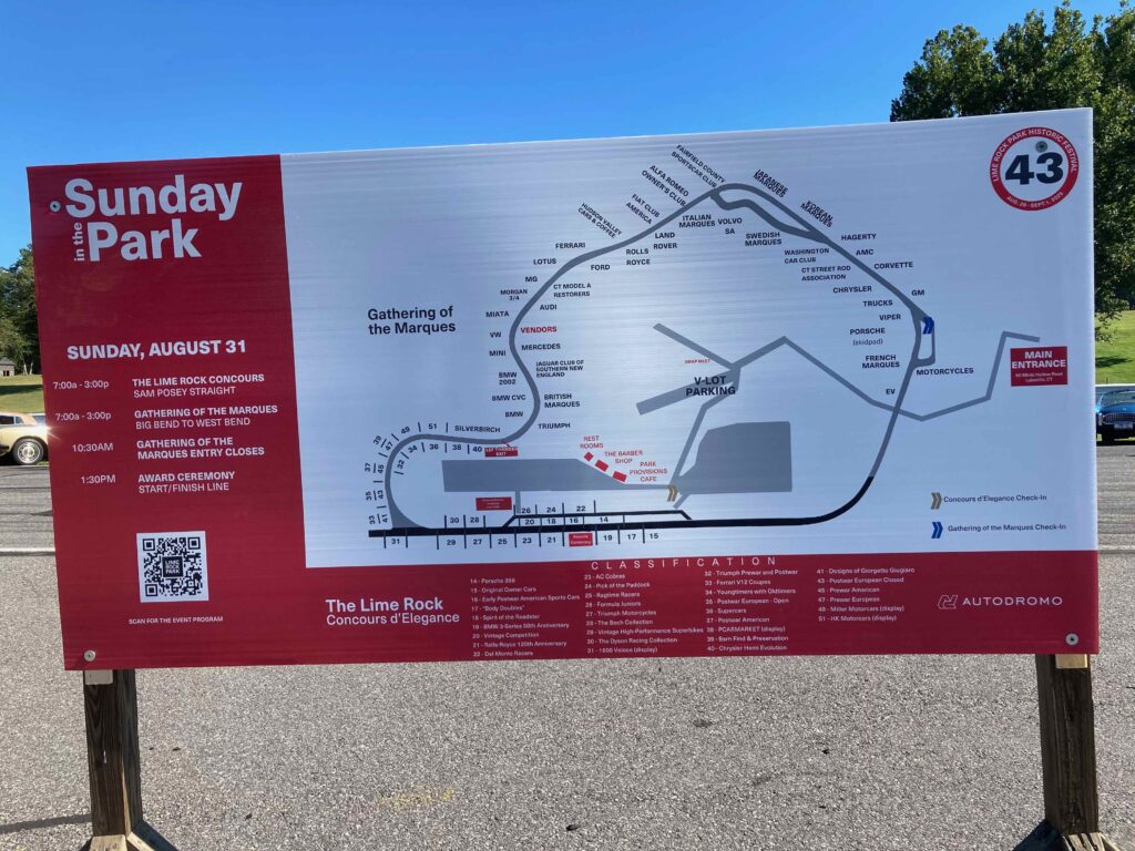 2025 8 31 Lime Rock, CONN Car Show map