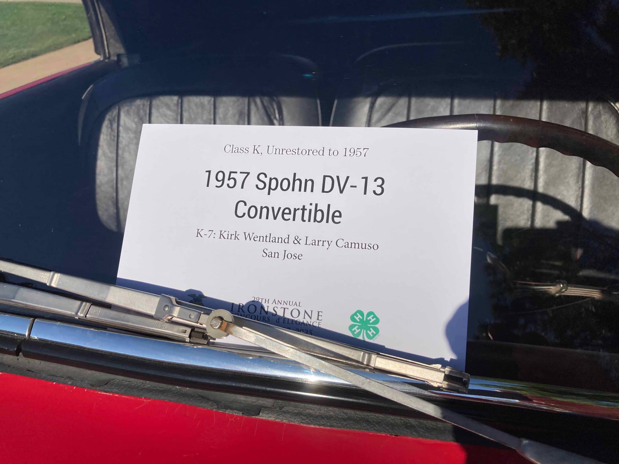 2025 Ironstone Concours Murphys, CAL 1957 SPOHN DV-13 Convertible ...