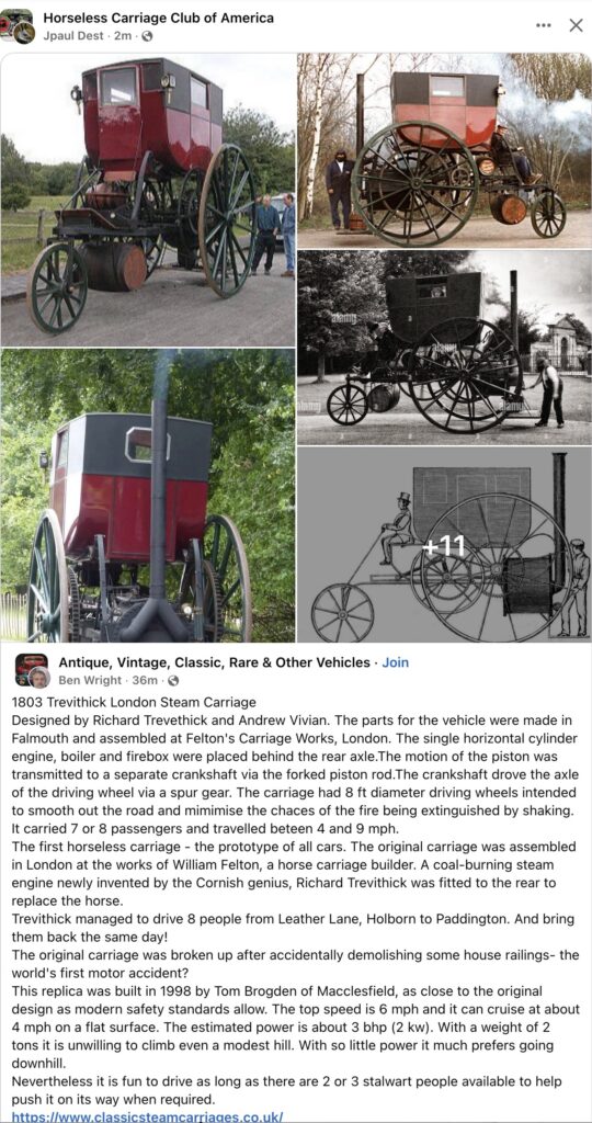 1803 TREVITHICK London Steam Carriage FB 2