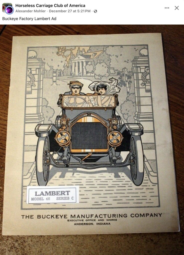 1915 ca. IND Buckeye Factory LAMBERT ad FB